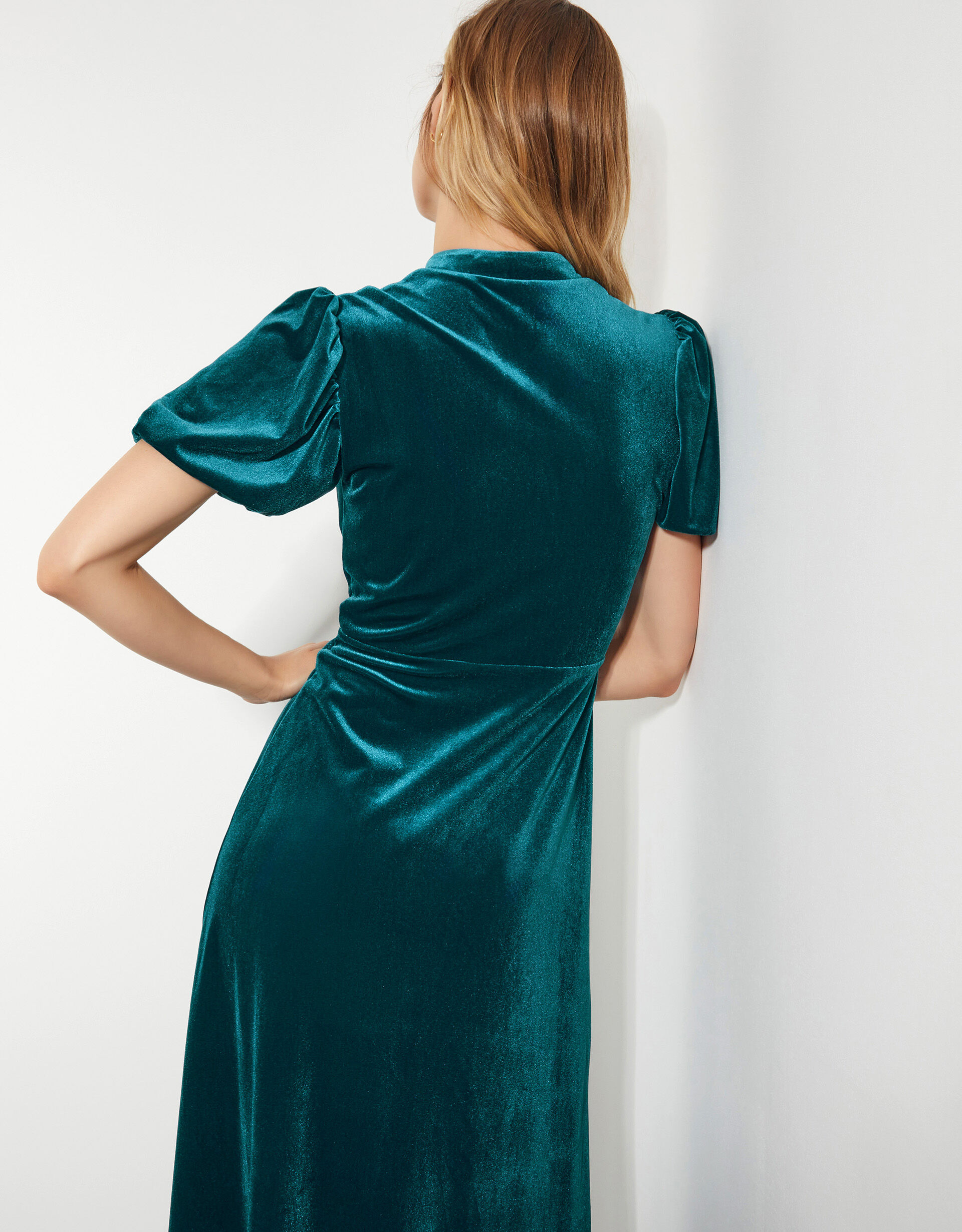 Veronique Velvet Bow Midi Dress