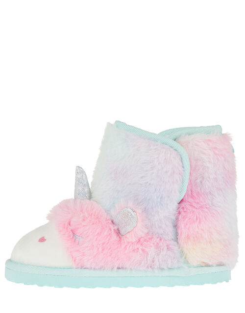 Fluffy Unicorn Slipper Boots Blue | Girls' Slippers | Monsoon UK.