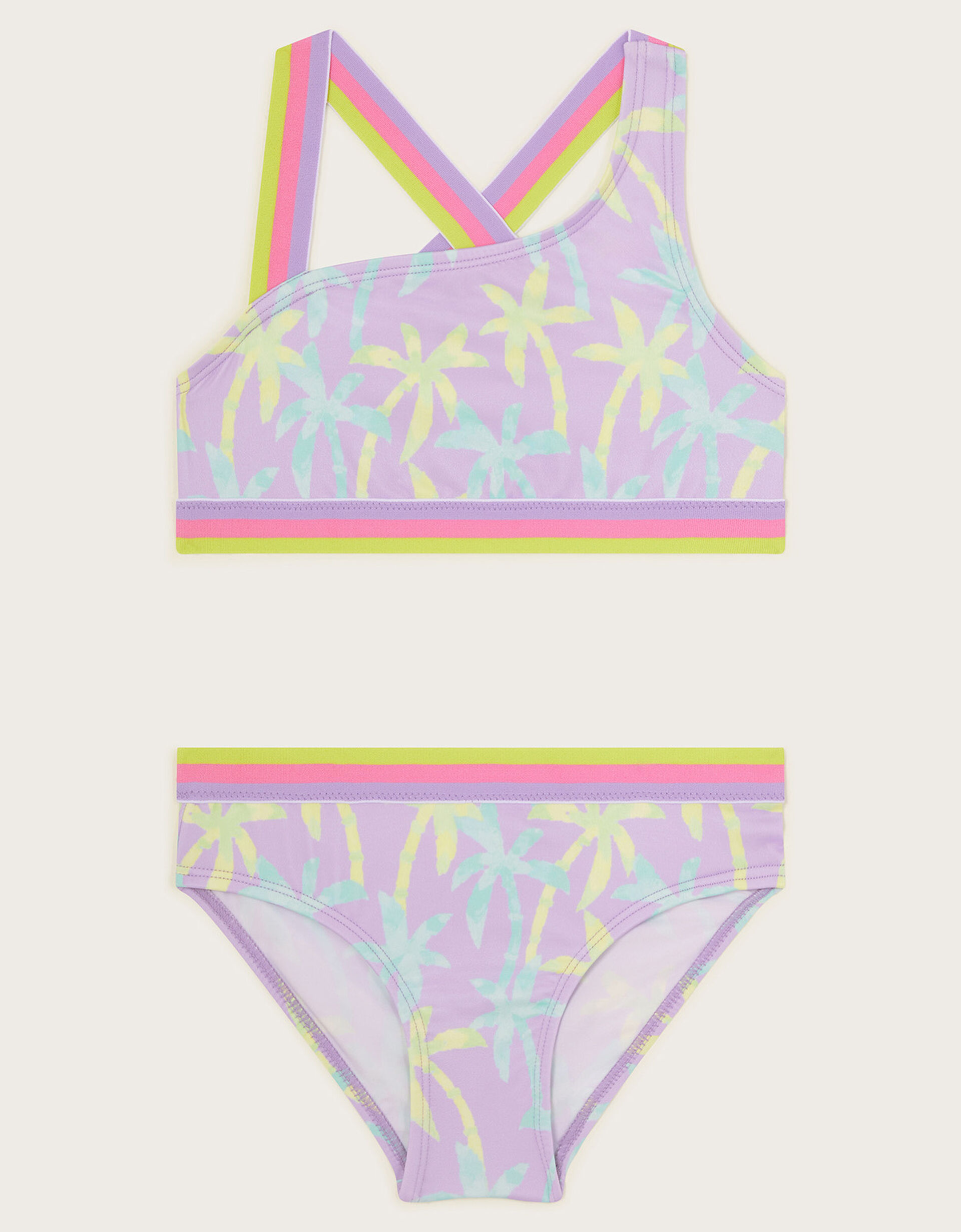 Palm Print Bikini Set Purple
