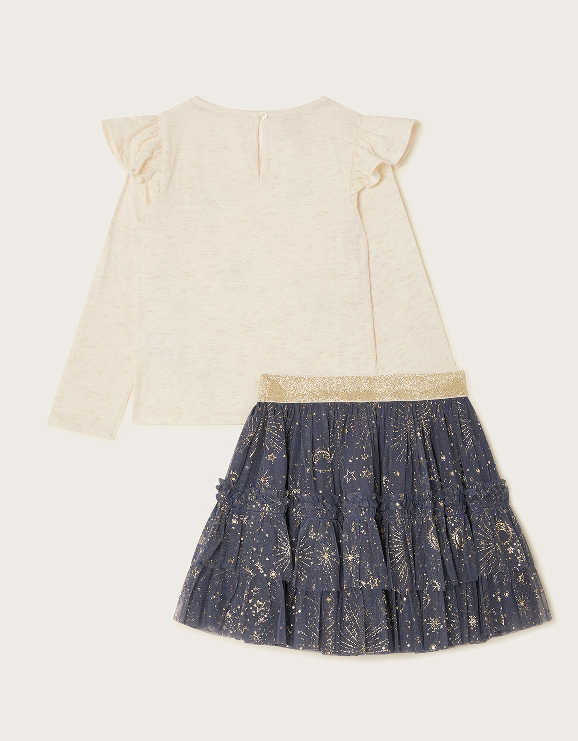 Celestial Top and Skirt Set Blue