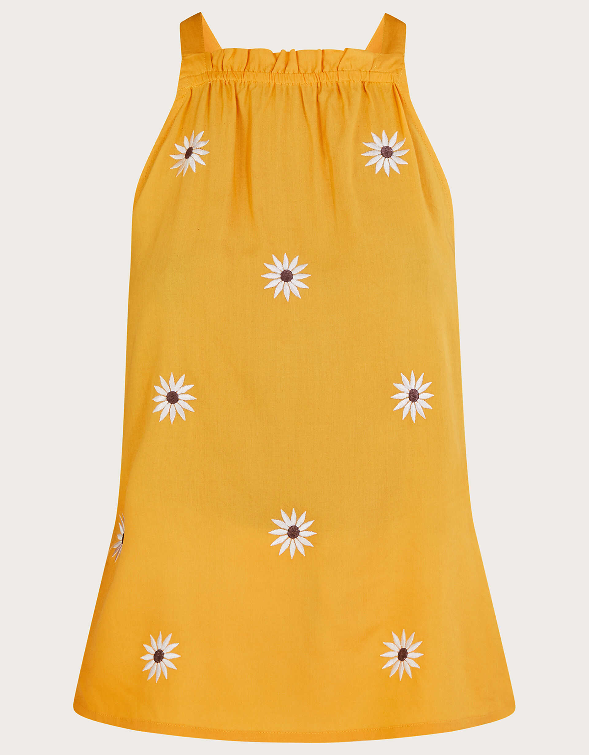 Sunflower Halter Embroidered Cami Top in LENZING™ ECOVERO™ Yellow ...