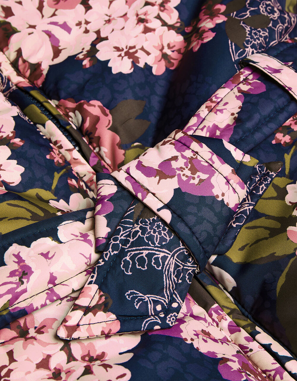 Muted Floral Padded Coat Blue | Girls' Coats & Jackets | Monsoon UK.