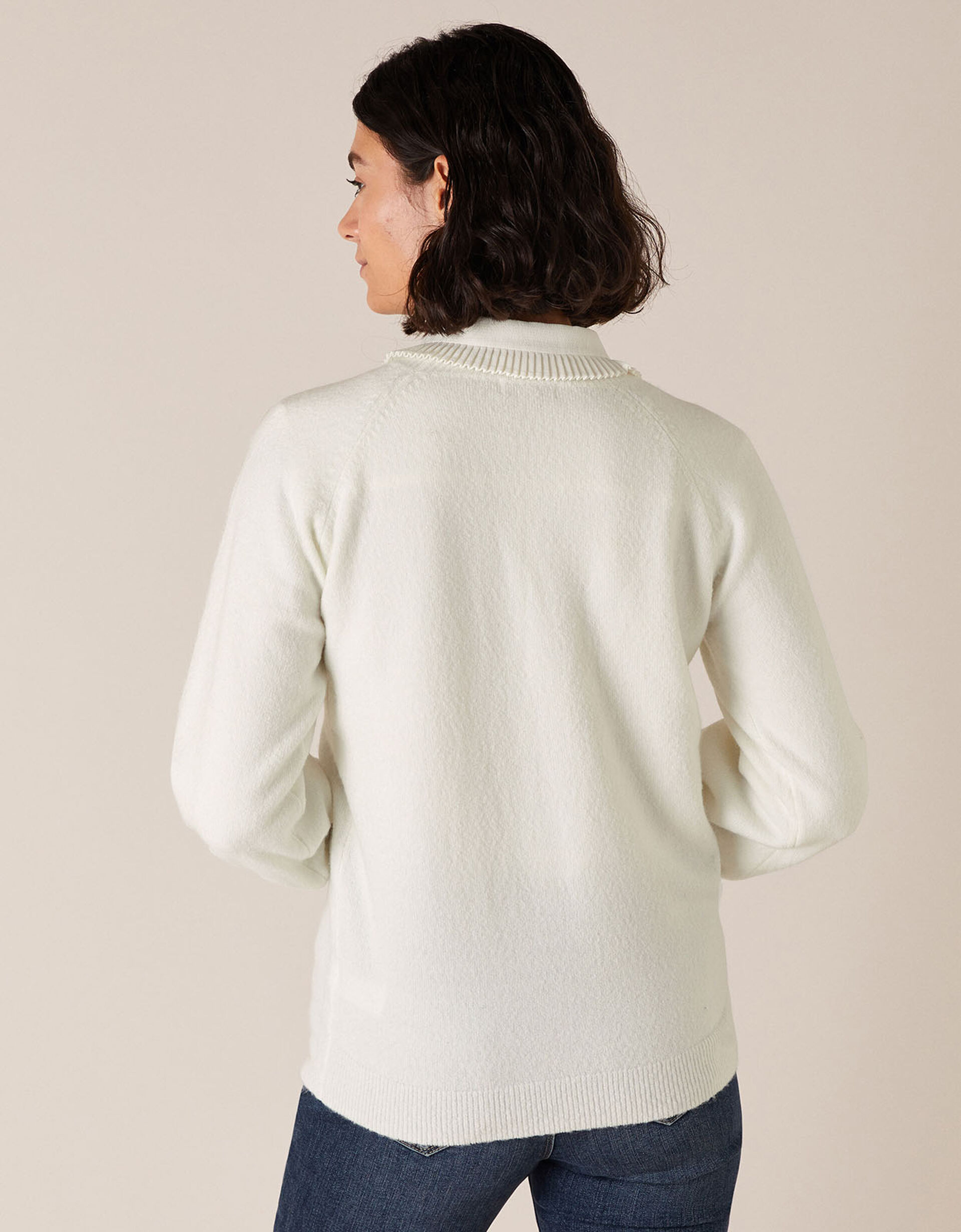 Flower Cornelli Knit Jumper Ivory | Jumpers | Monsoon UK.