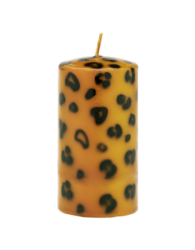 Anna and Nina Small Leopard Print Pillar Candle