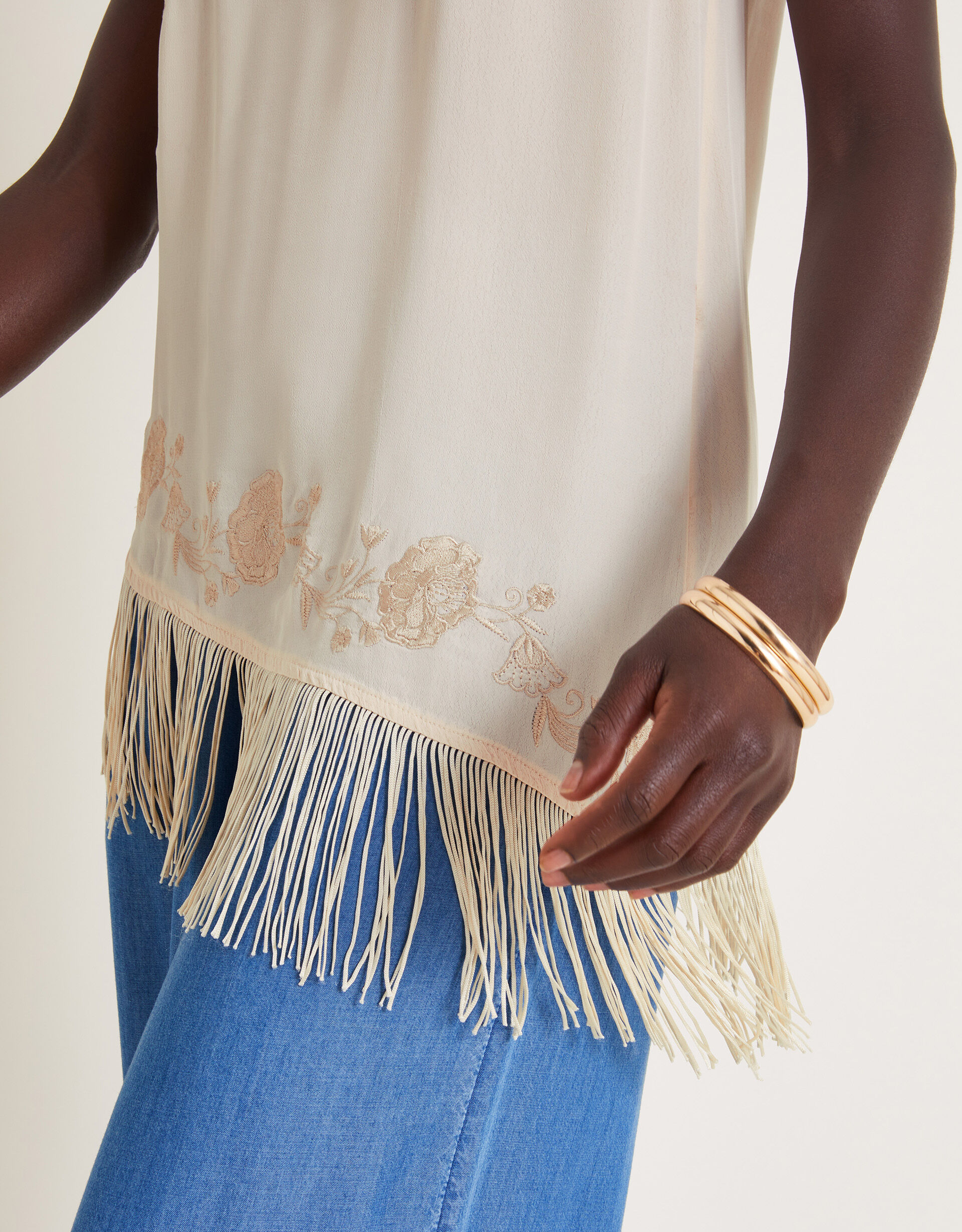 Erin Fringe Tank Top Ivory | Vests, Camisoles And Sleeveless Tops ...