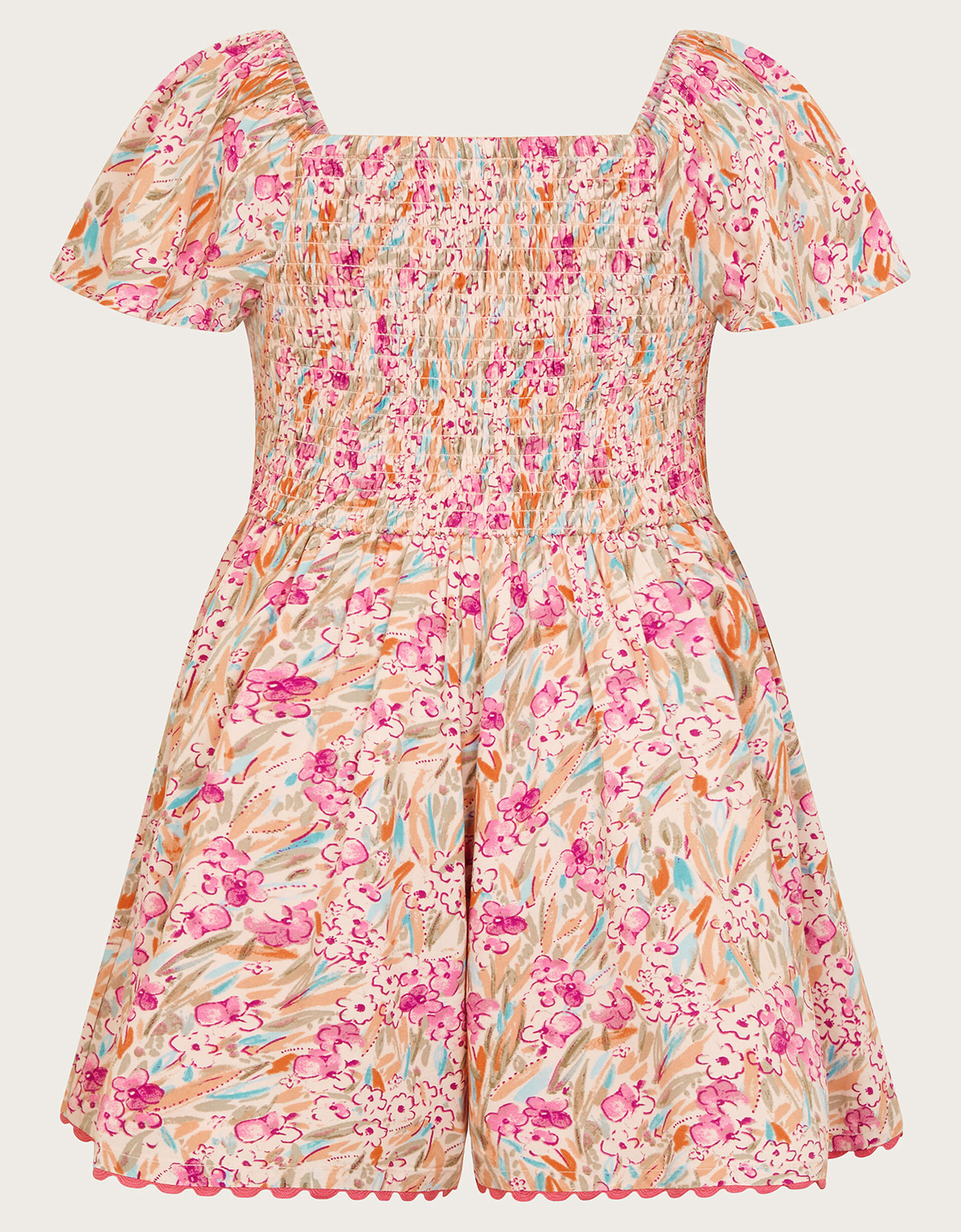 Brushed Floral Playsuit Pink | Girls' Jumpsuits & Playsuits | Monsoon UK.