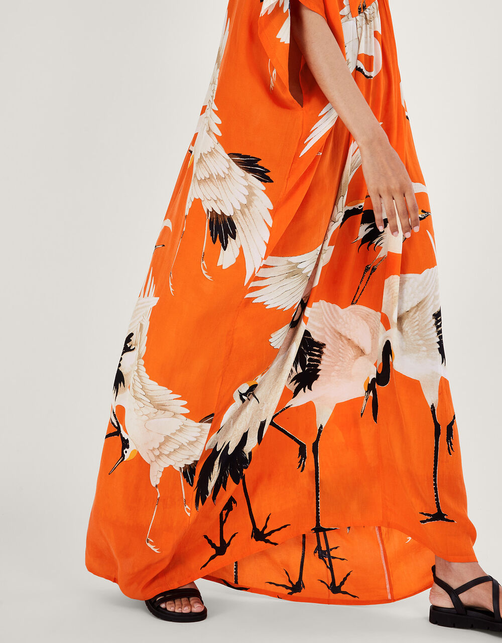 One Hundred Stars Stork Print Maxi Kaftan