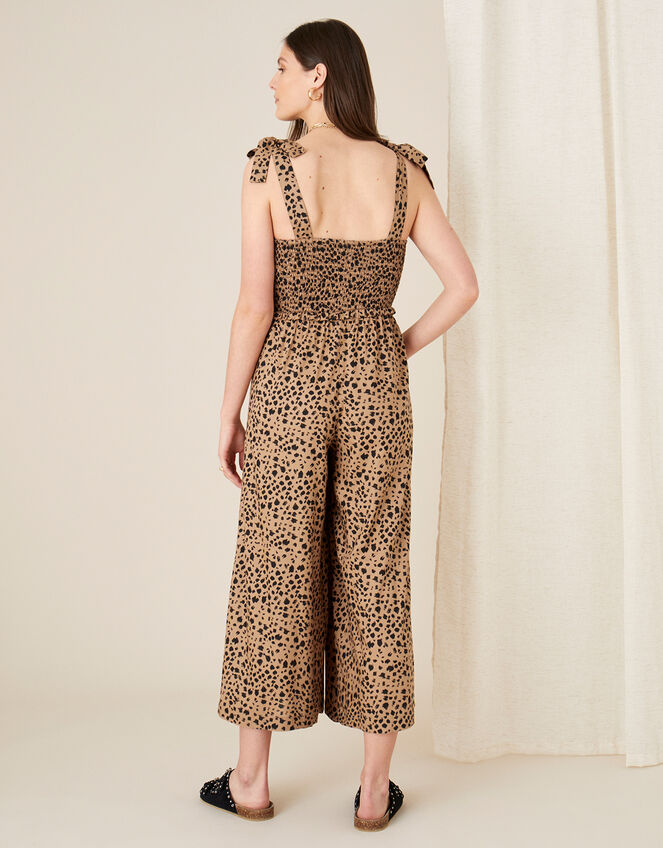 Animal Print Shirred Jumpsuit Natural | Jumpsuits | Monsoon UK.
