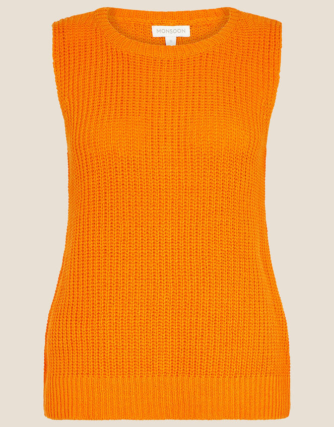 Knit Shell Sleeveless Jumper Orange