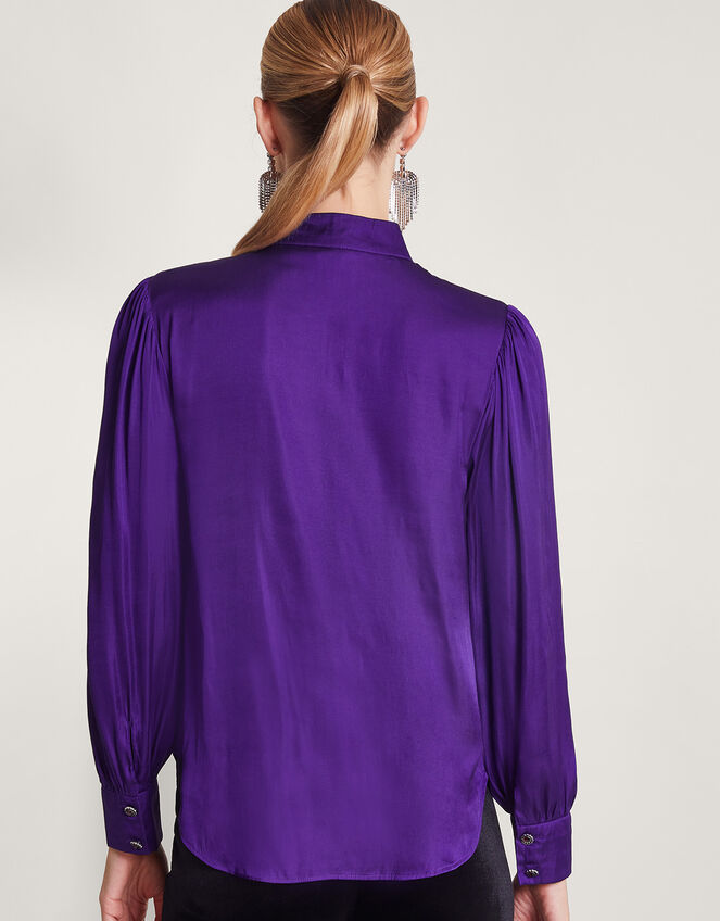 Holly Satin Blouse Purple | Tops & T-shirts | Monsoon UK.