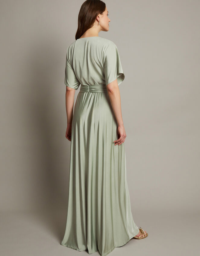 Jillian Drape Tie Waist Bridesmaid Dress Green | Evening Dresses ...