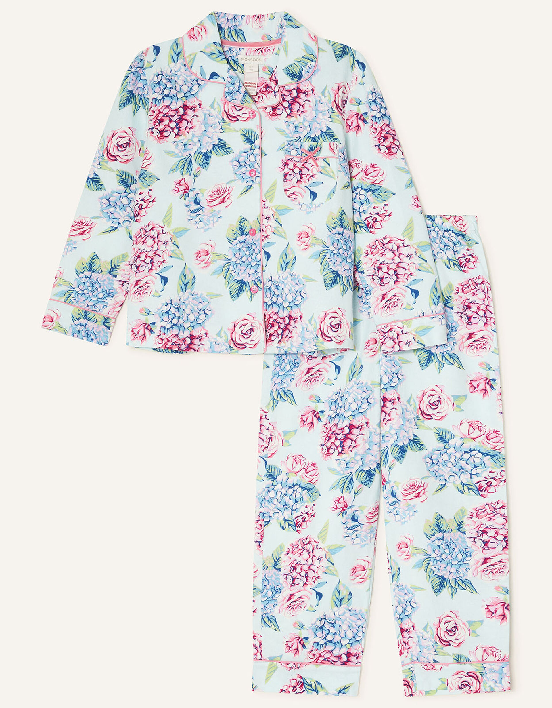 Elle Floral Pyjama Set Blue | Nightwear & Slippers | Monsoon UK.