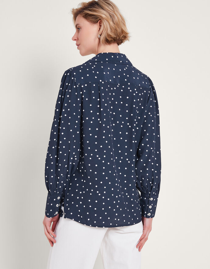 Shiloh Spot Print Shirt Blue