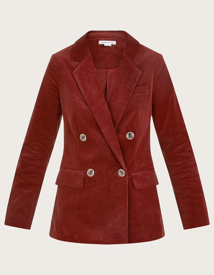 Justine Double Breasted Cord Blazer Copper | Women's Jackets | Monsoon UK.