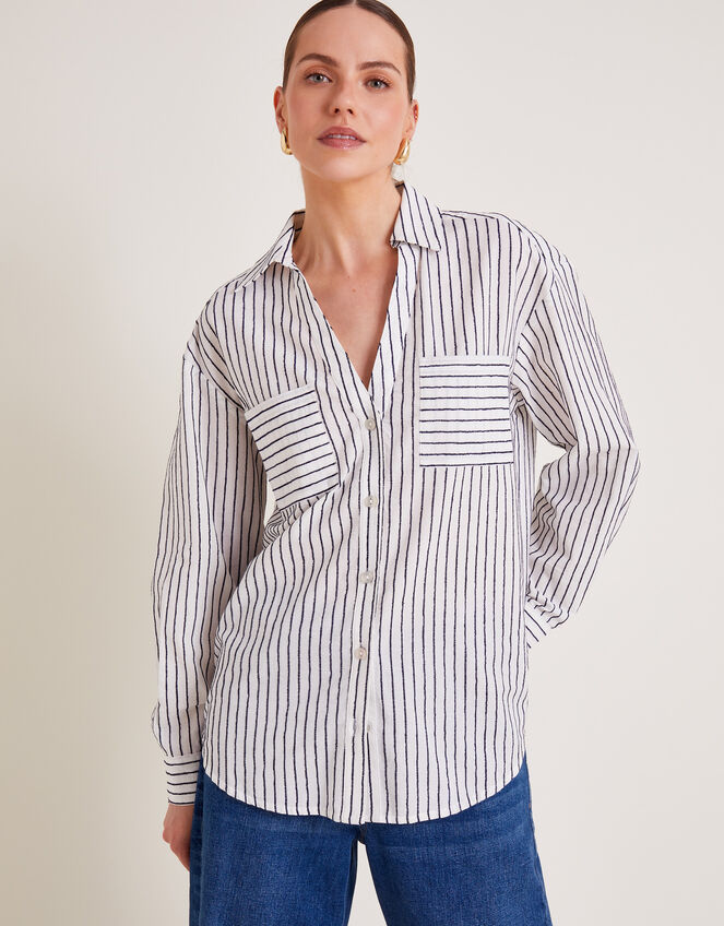 Gilly Stripe Shirt Ivory | Tops & T-shirts | Monsoon UK.