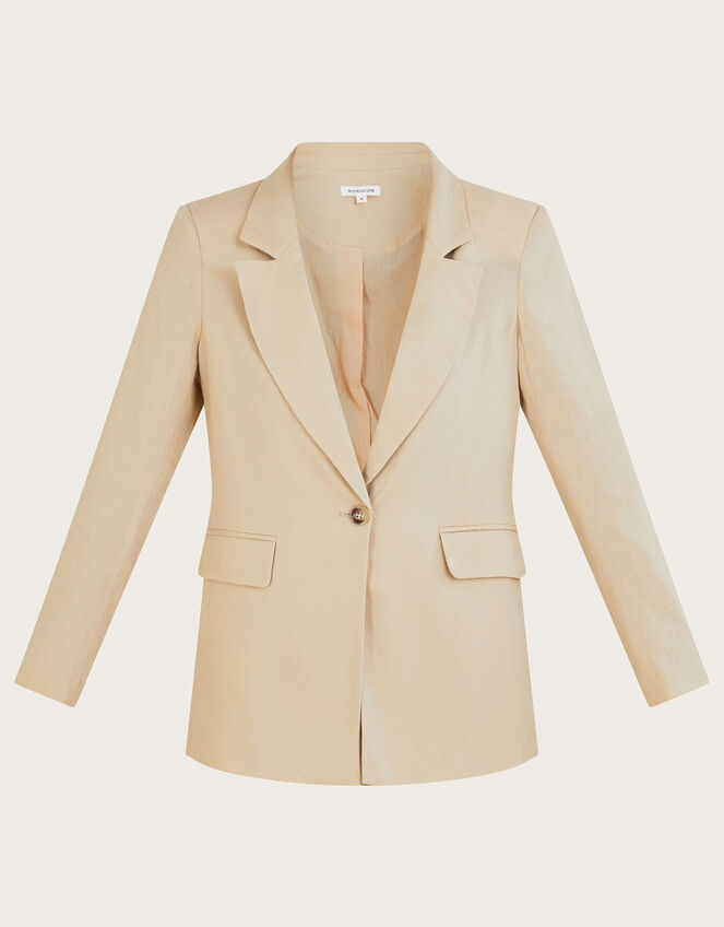 Jenny Jacket in Linen Blend Natural | Women's Jackets | Monsoon UK.