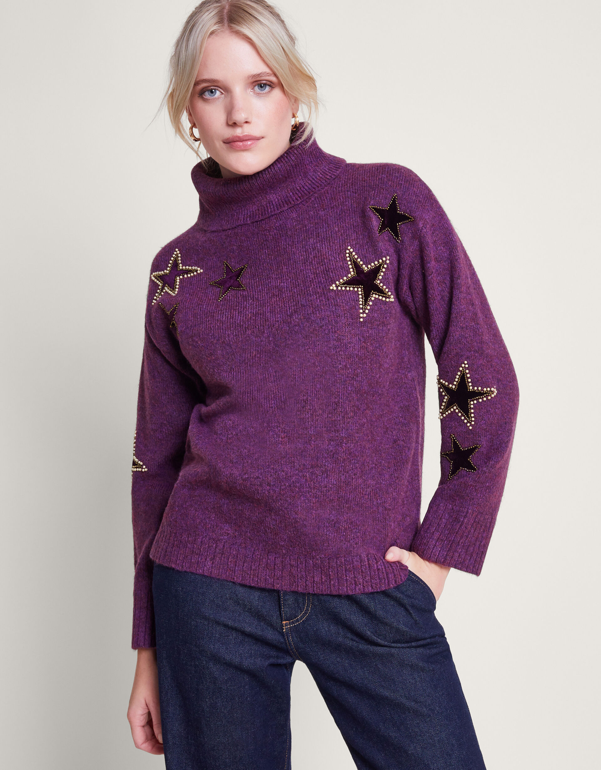 Sophia Star Jumper Purple | Jumpers | Monsoon UK.