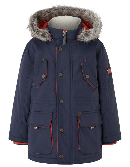 Boys Parka Coat with Hood Blue | Boys' Coats & Jackets | Monsoon UK.