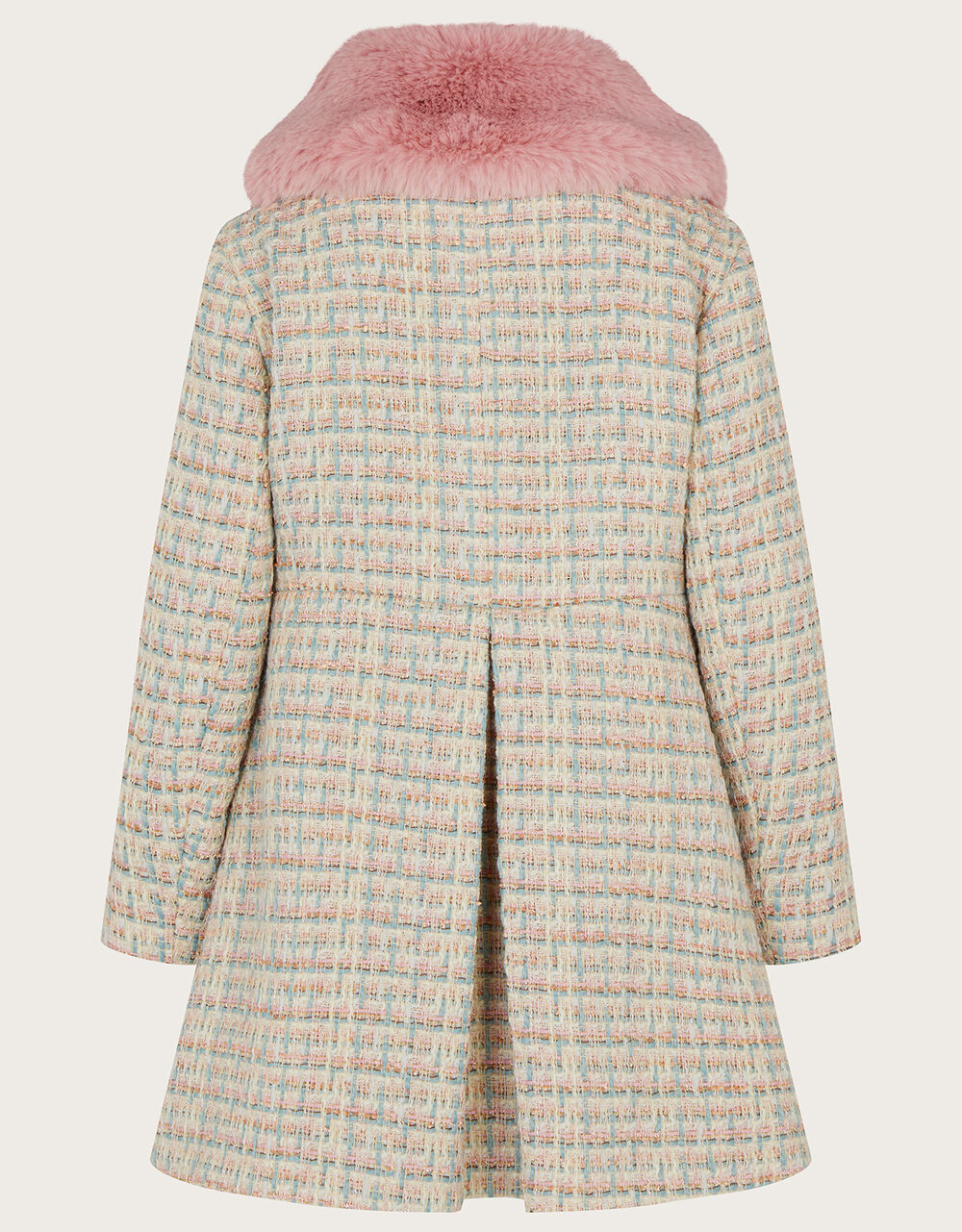 Skirted Tweed Coat with Faux Fur Collar Grey | Girls' Coats & Jackets ...