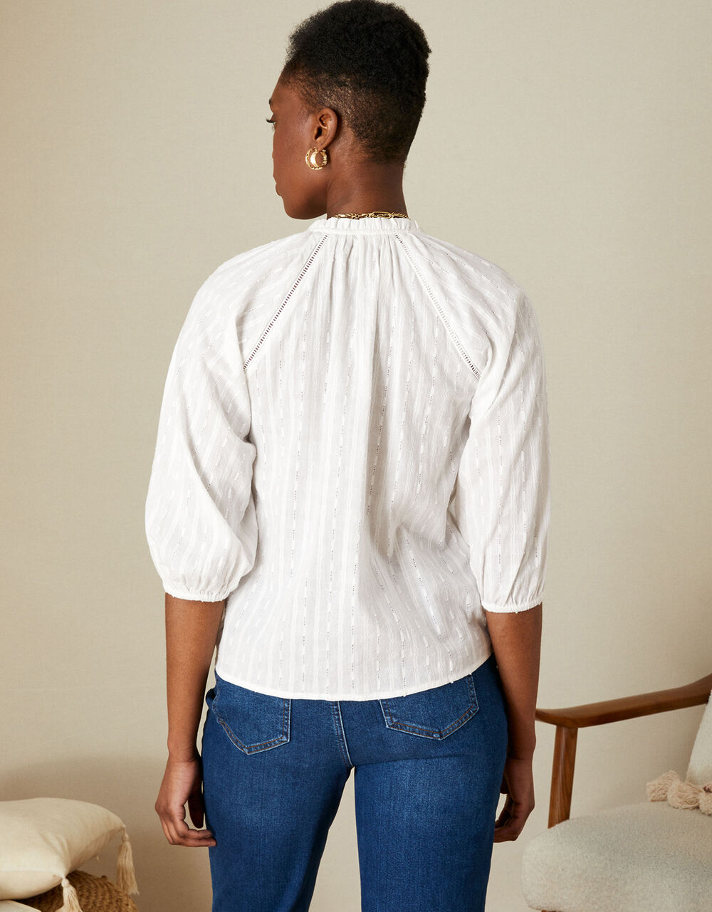 Victoriana Boho Top Ivory