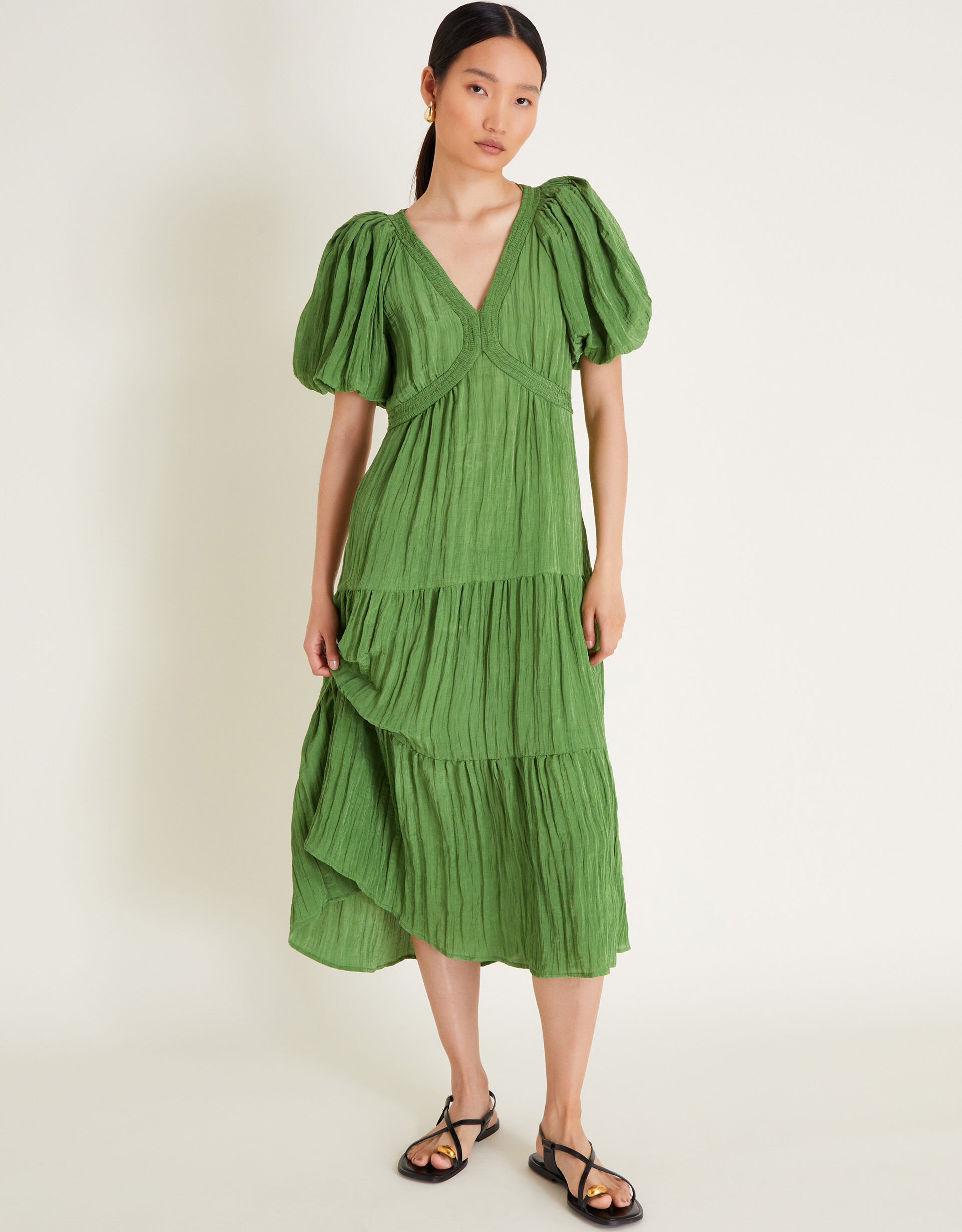Lydia Tea Dress Green | Day Dresses | Monsoon UK.