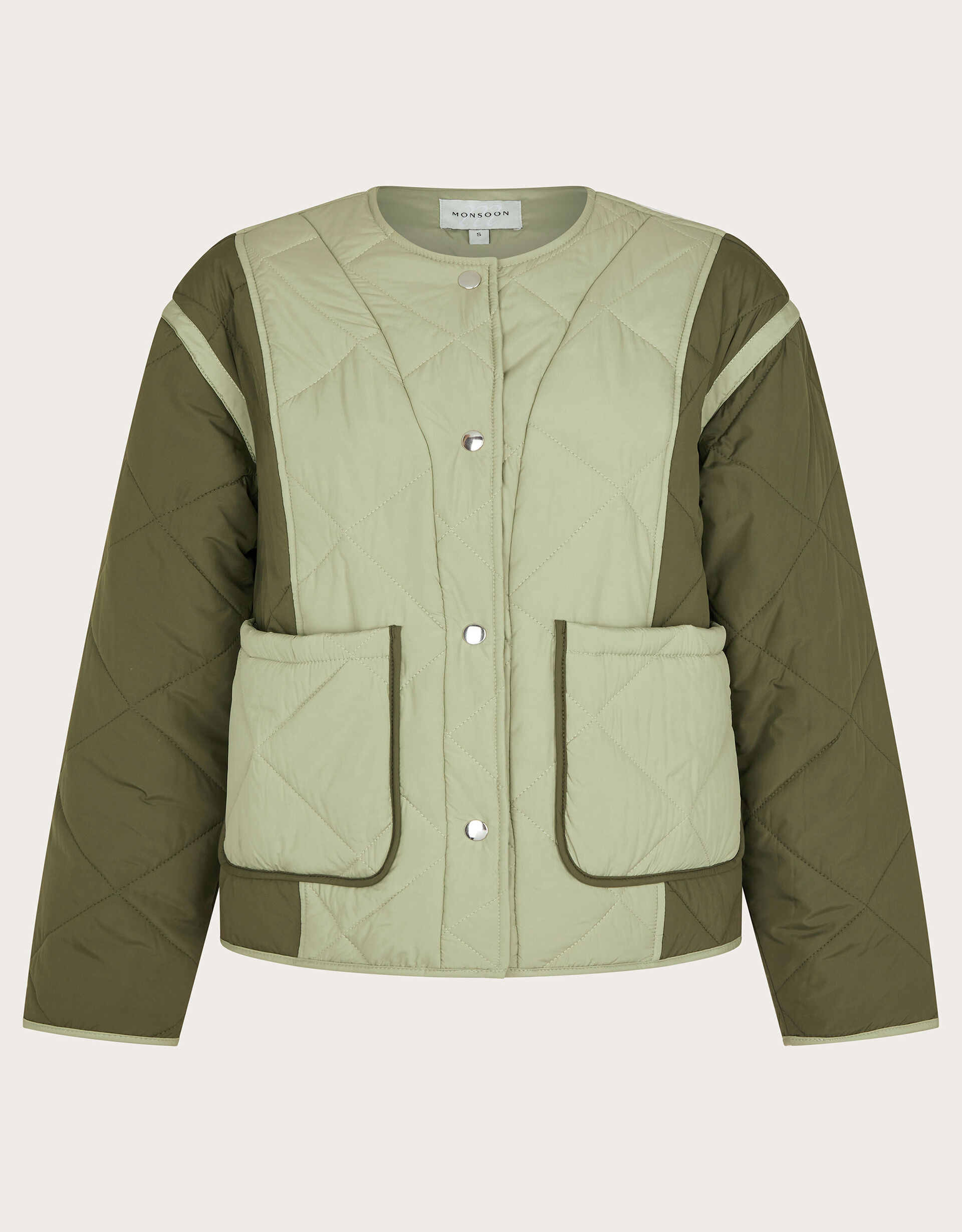 Lulu Two-Tone Quilted Jacket Green