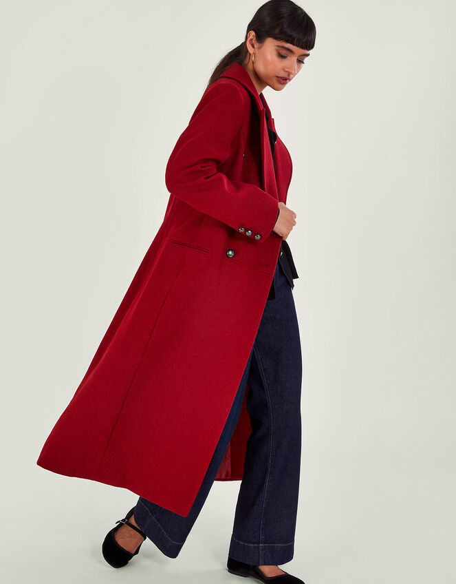 Daria Double-Breasted Coat Red | Women's Coats | Monsoon UK.