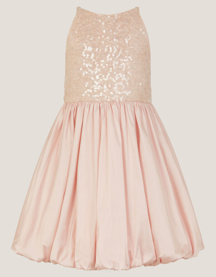Sequin Bubble Hem Party Dress Pink | Girls' Dresses | Monsoon UK.