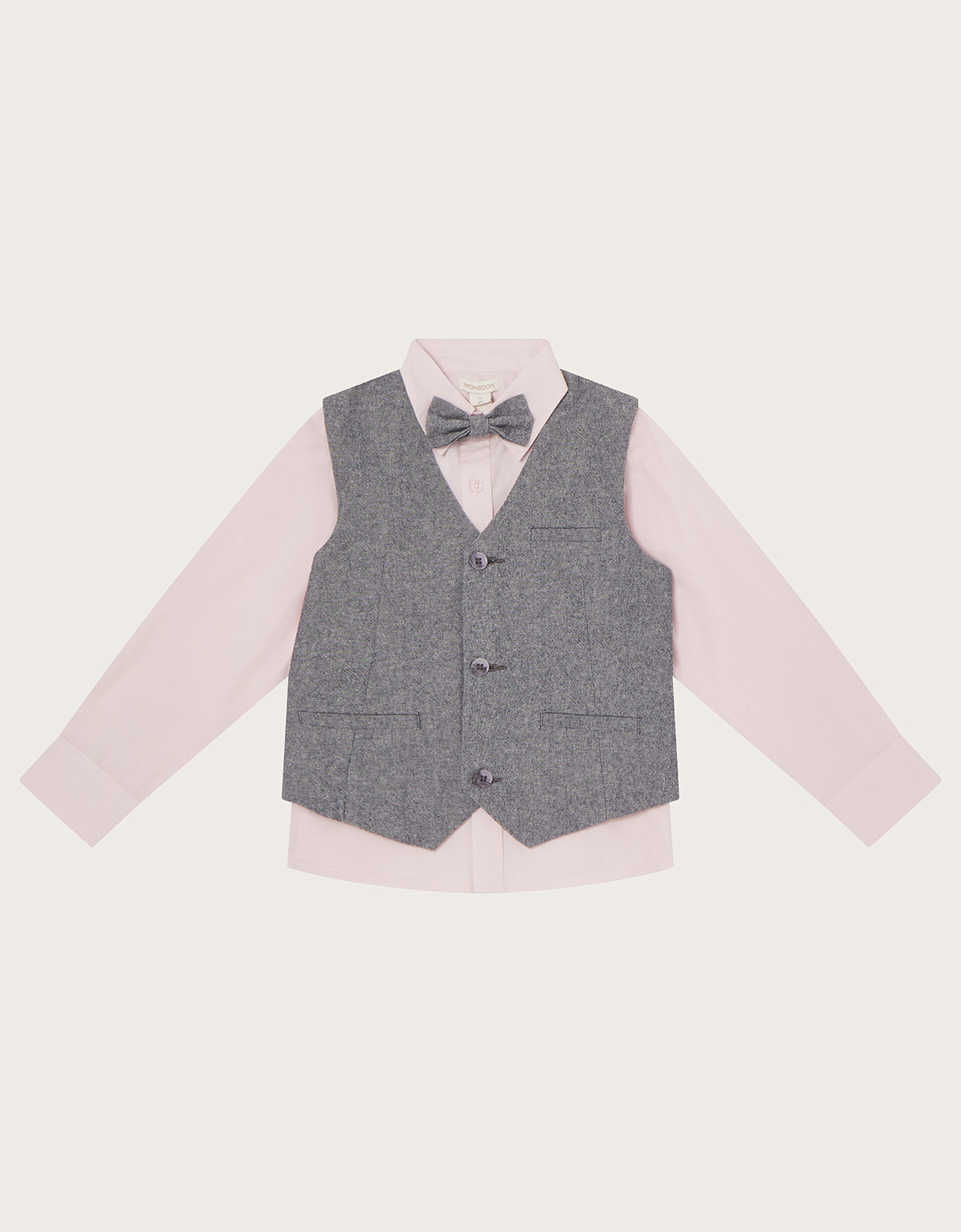 Three-Piece Waistcoat and Shirt Set Grey | Boys' Suits & Sets | Monsoon UK.