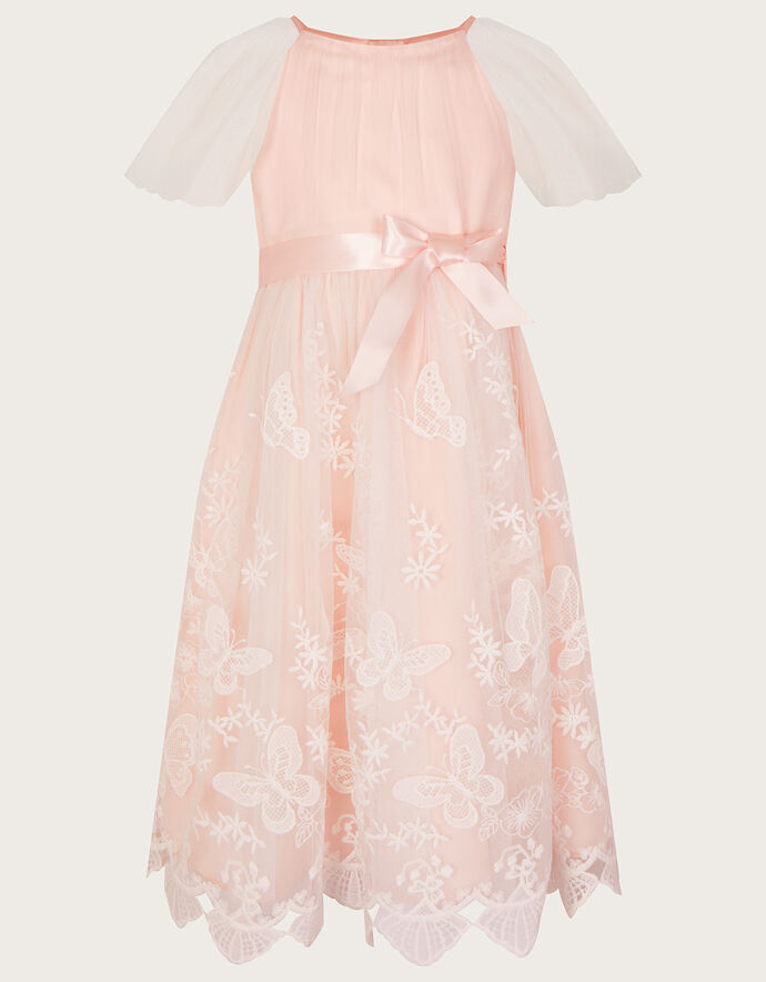 May Butterfly Lace Border Dress Pink