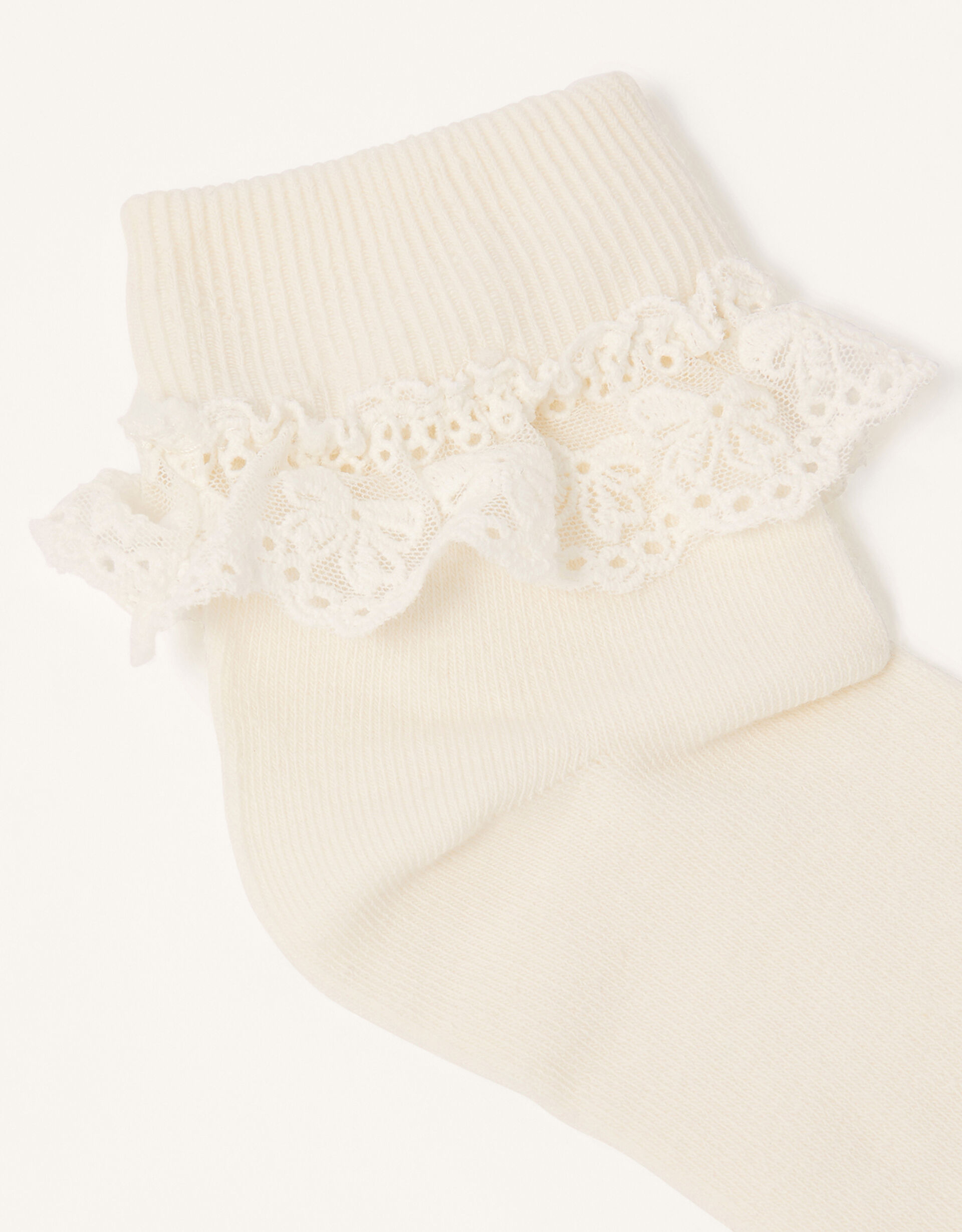 Olivia Lace Trim Socks Ivory