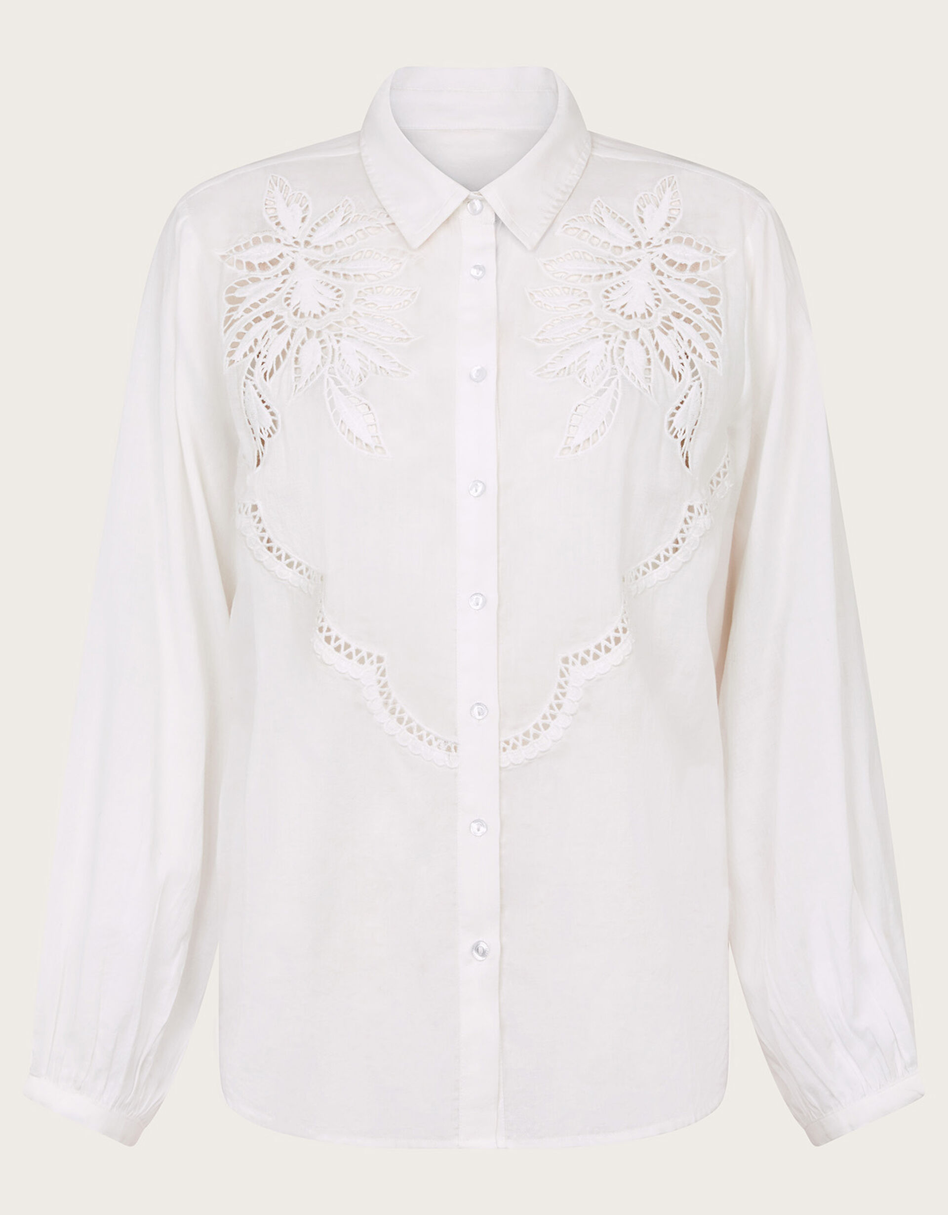 Flora Cutwork Shirt White