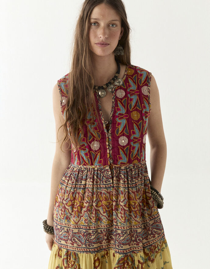 Maison Hotel Eugenie Mixed Print Maxi Dress Multi