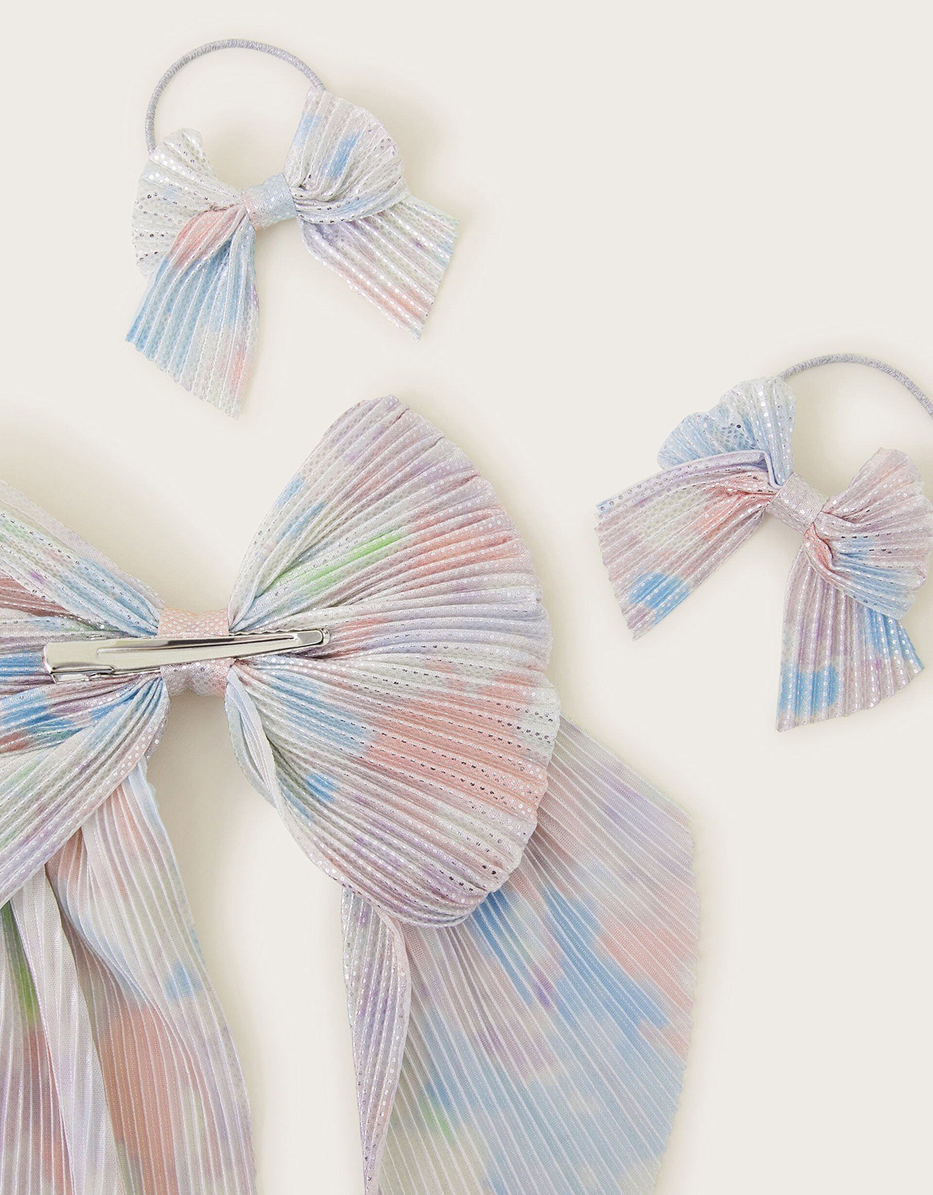 Ombre Pleat Bow Hair Set | Accessories | Monsoon UK.