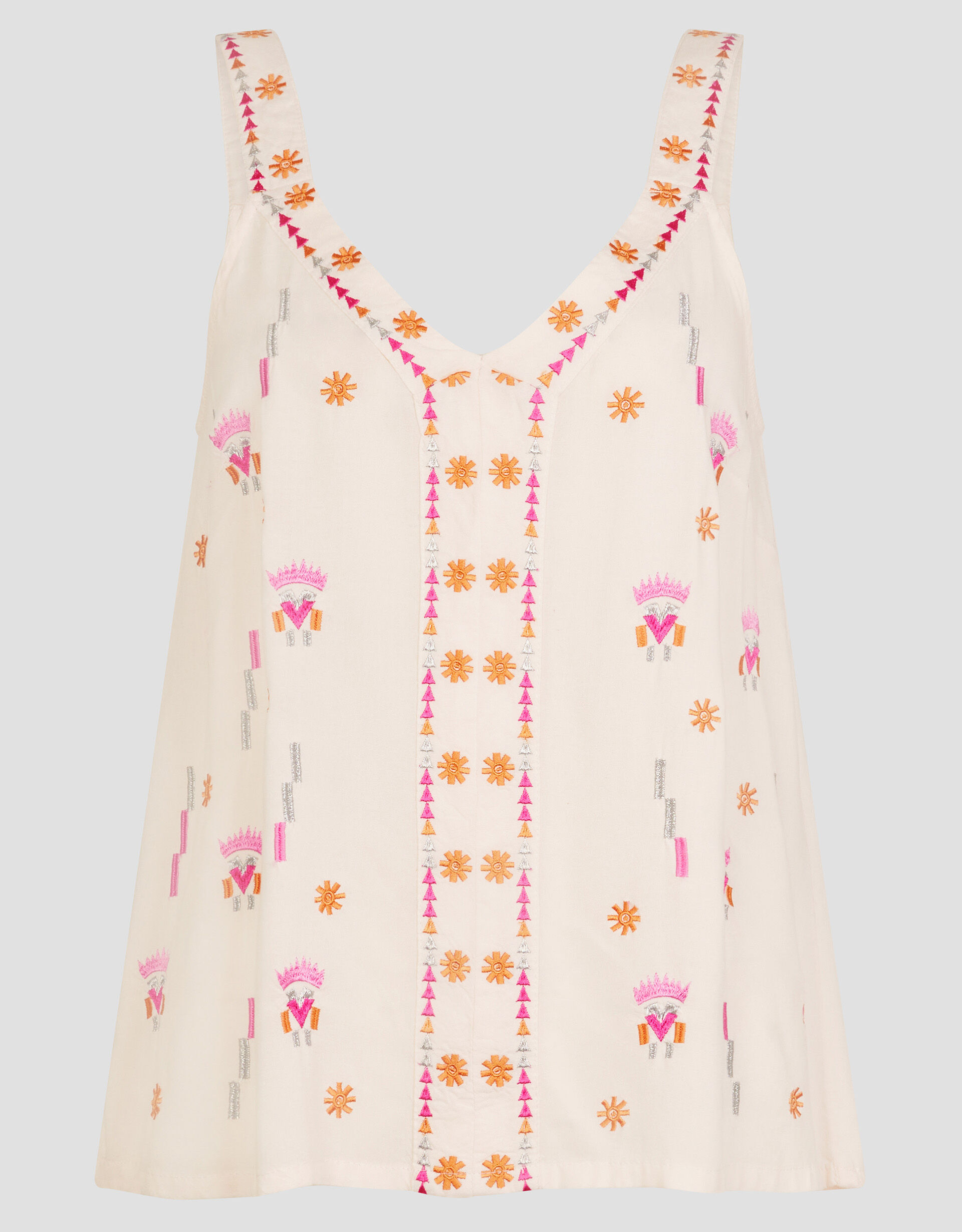 Fia Embroidered Cami Top Ivory