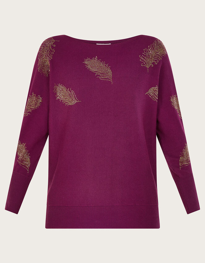 Fawn Feather Jumper Purple | Jumpers | Monsoon UK.