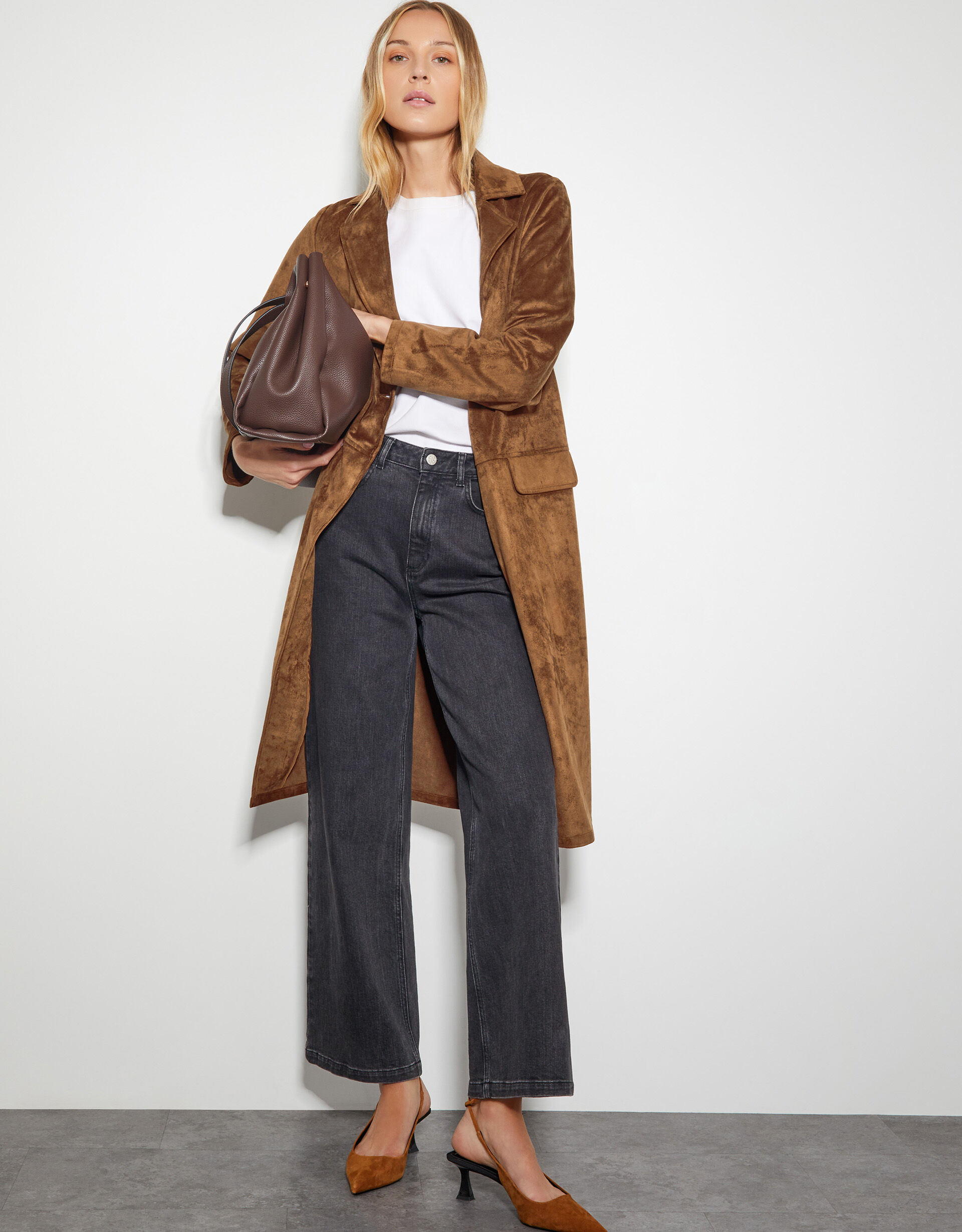 Tove Suedette Trench Coat Brown | Women's Coats | Monsoon UK.