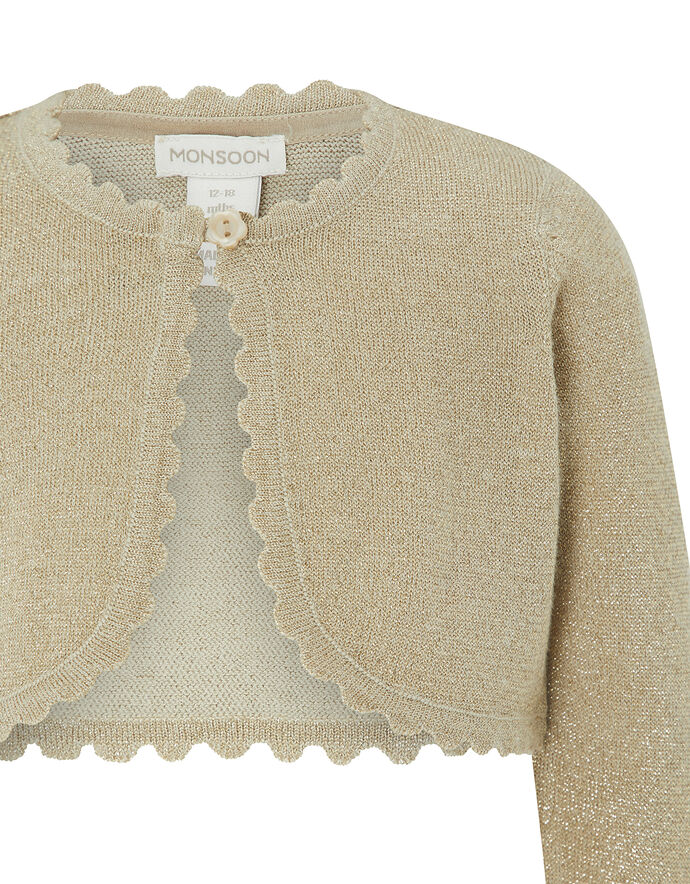 Baby Niamh Sparkle Knit Cardigan Gold | Baby Girl Cardigans | Monsoon UK.