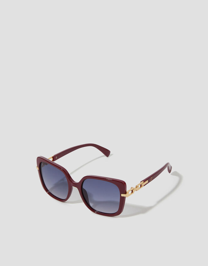 Link Square Sunglasses Red