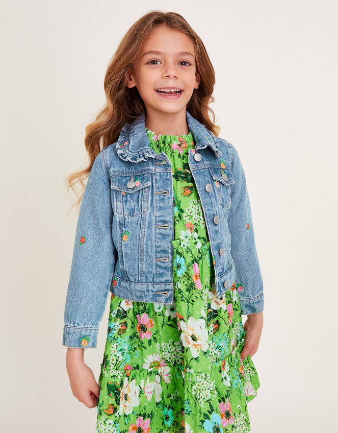 Floral Embroidered Denim Jacket Blue | Monsoon UK Navigation Catalog ...