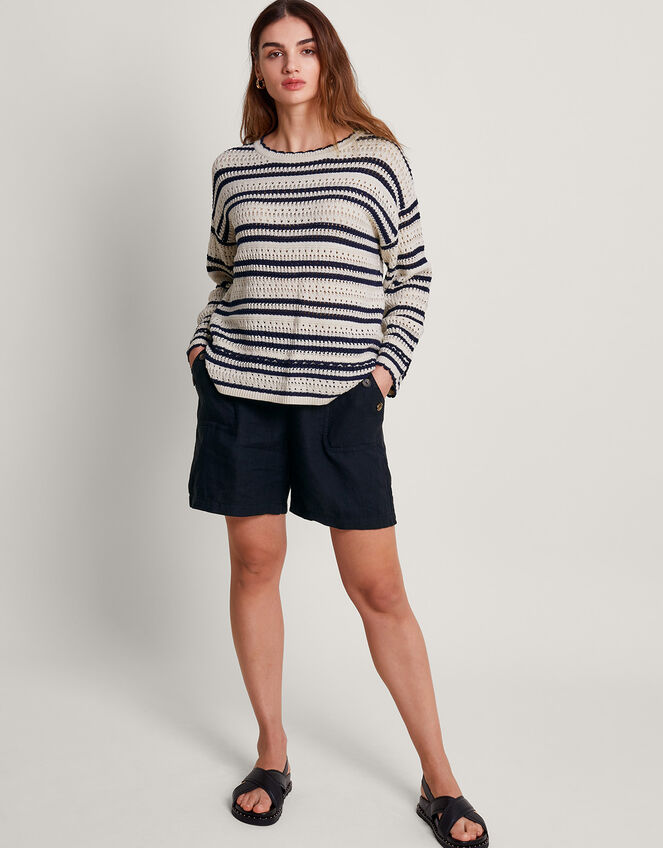 Sarah Stripe Jumper Ivory | Knitwear | Monsoon UK.
