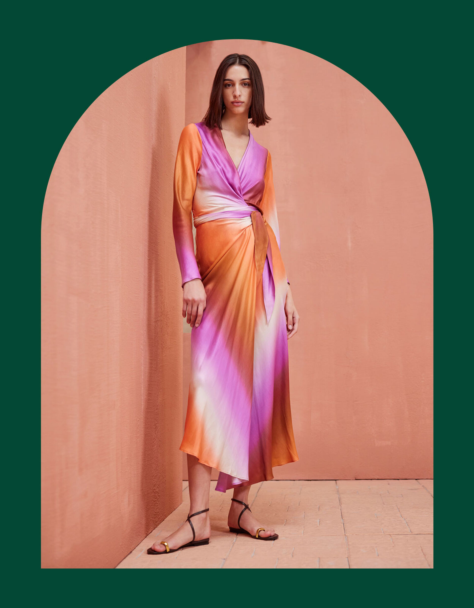 Devotion Twins Ombre Satin Dress Purple