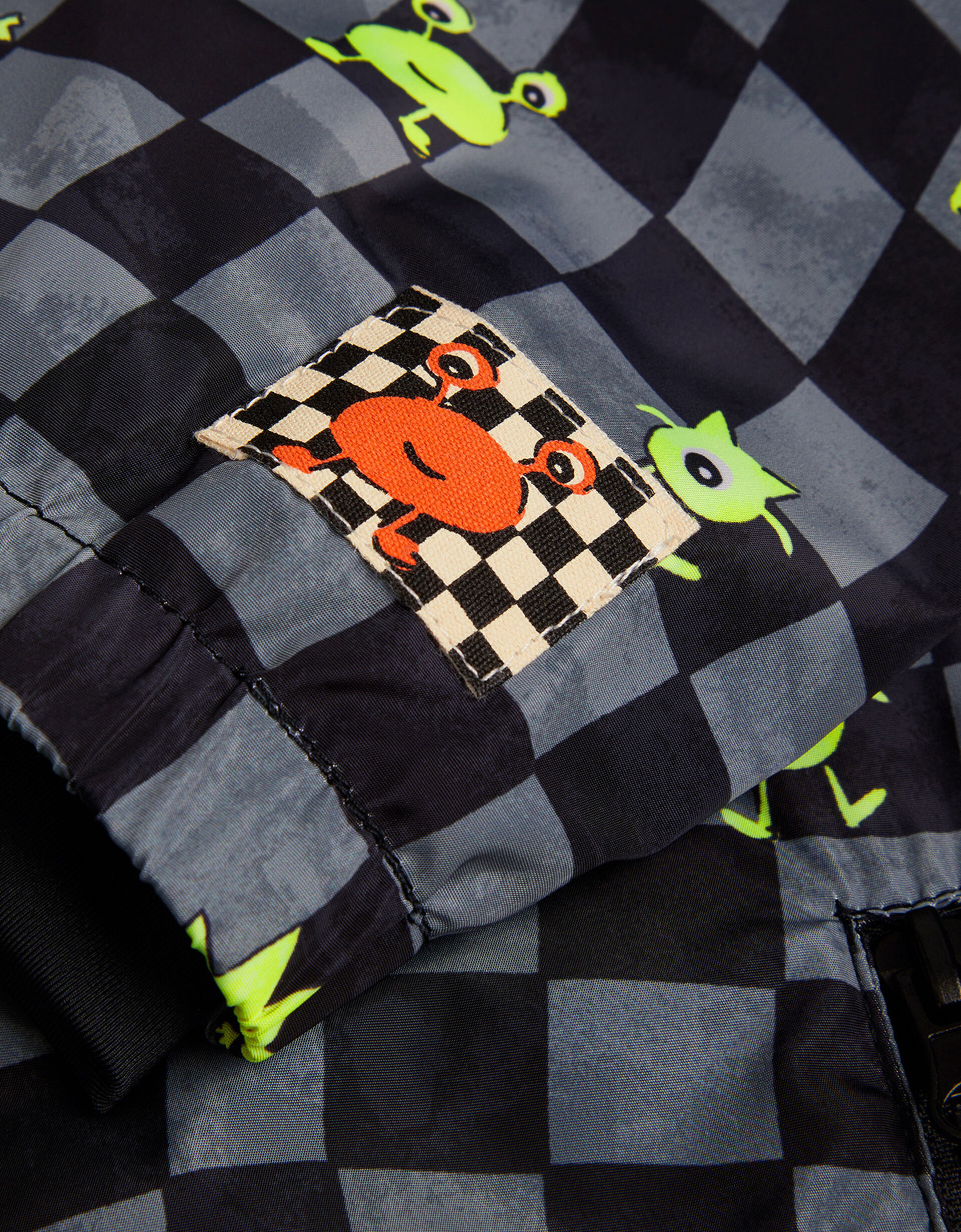 Checkerboard Monster Windbreaker Ivory | Boys' Coats & Jackets ...