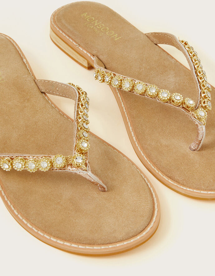 Easy Toe Post Sandals Gold | Women's Shoes | Monsoon UK.