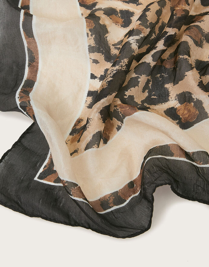 Prue Leopard Print Silk Scarf | Accessories | Monsoon UK.
