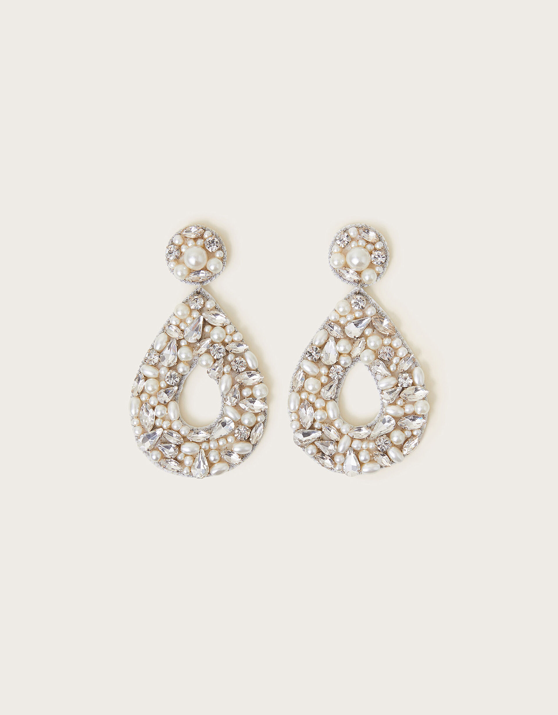 Diamante Statement Earrings Silver
