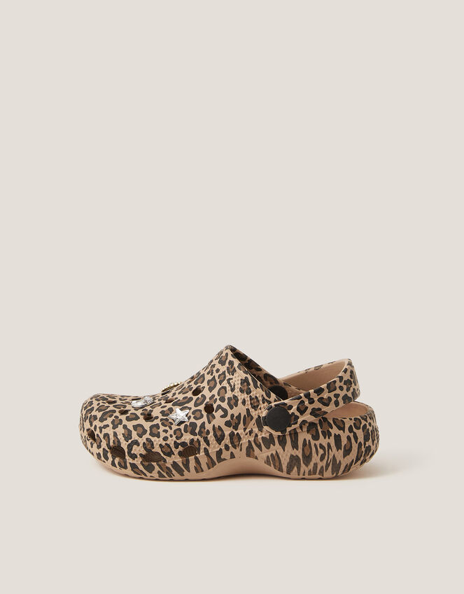 Jewel Leopard Print Clogs Brown | Girls' Sandals | Monsoon UK.