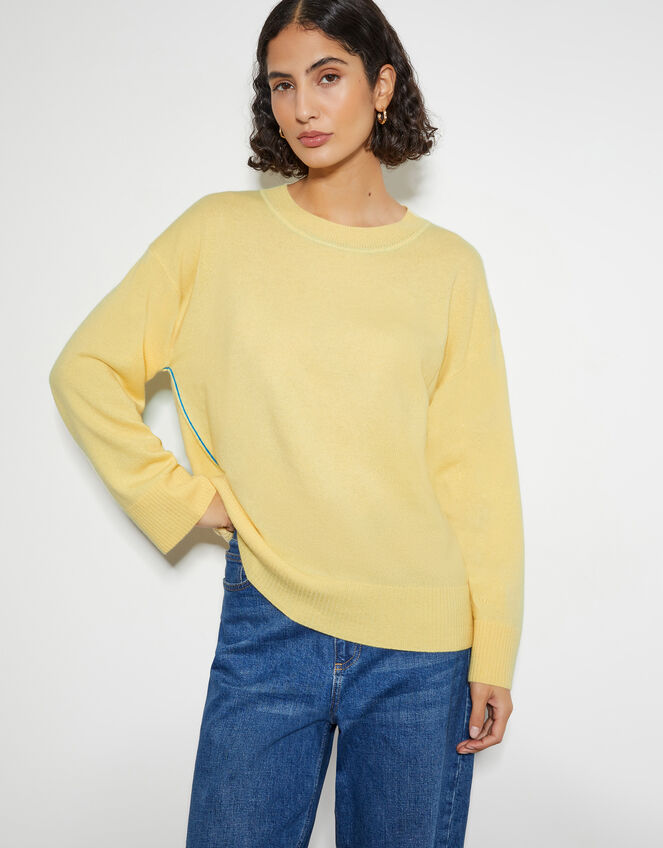 Cindy Cashmere Crewneck Sweater Yellow | Jumpers | Monsoon UK.