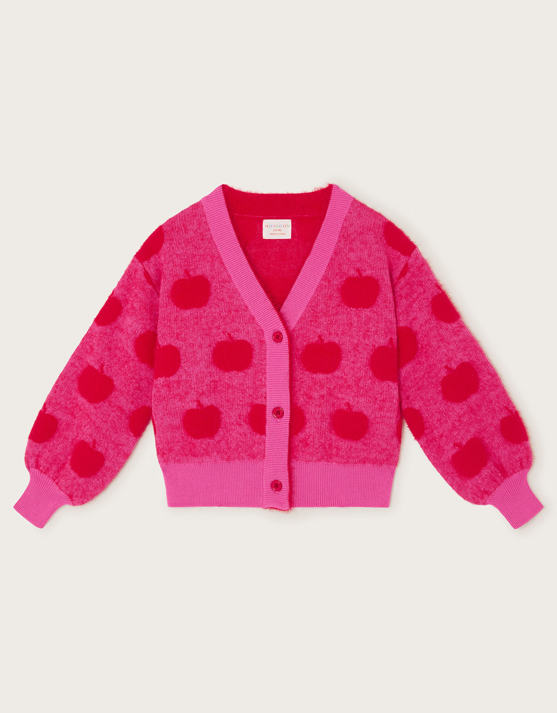 Apple Knit Cardigan Red | Girls' Cardigans | Monsoon UK.