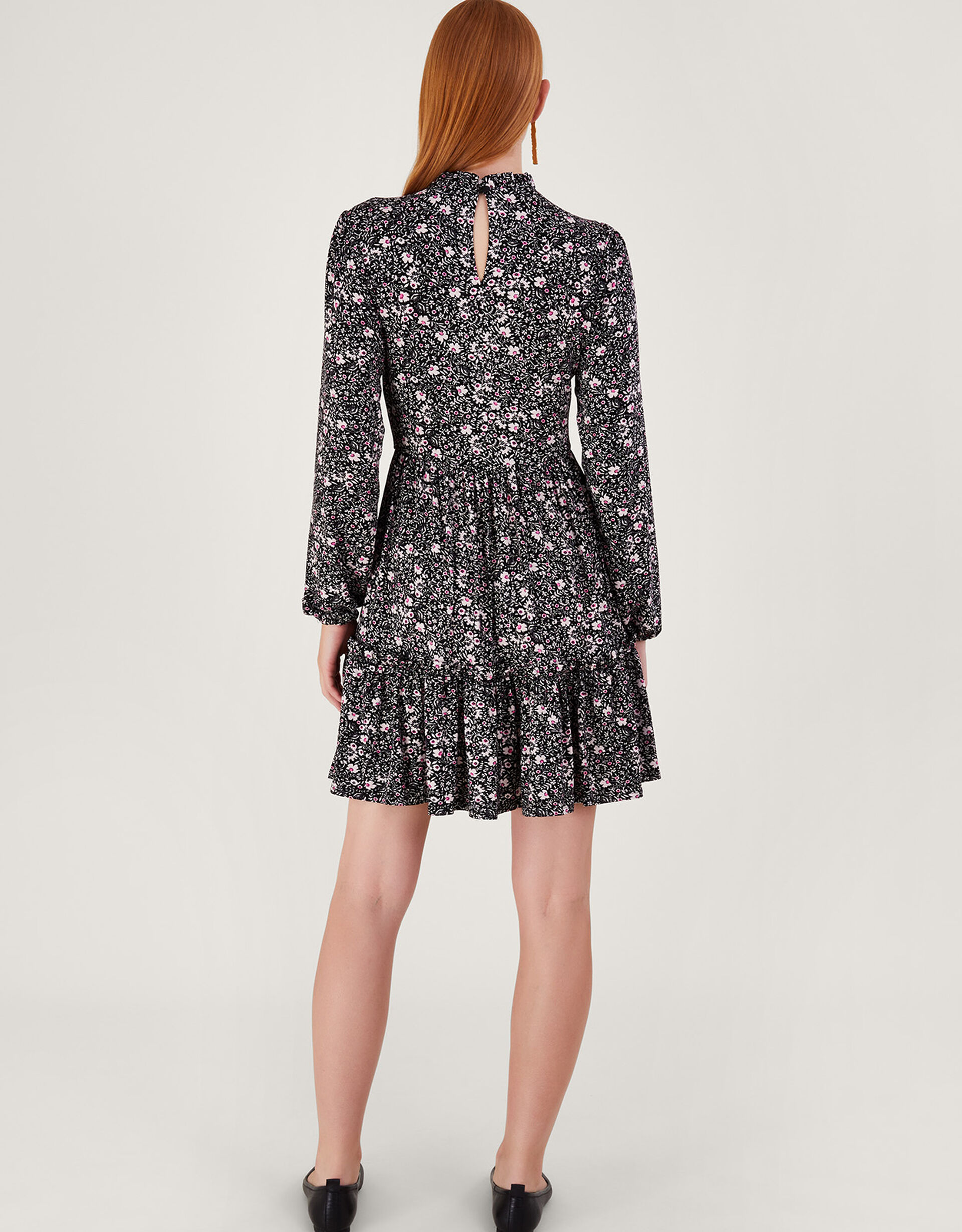 Madison Print Dress Black